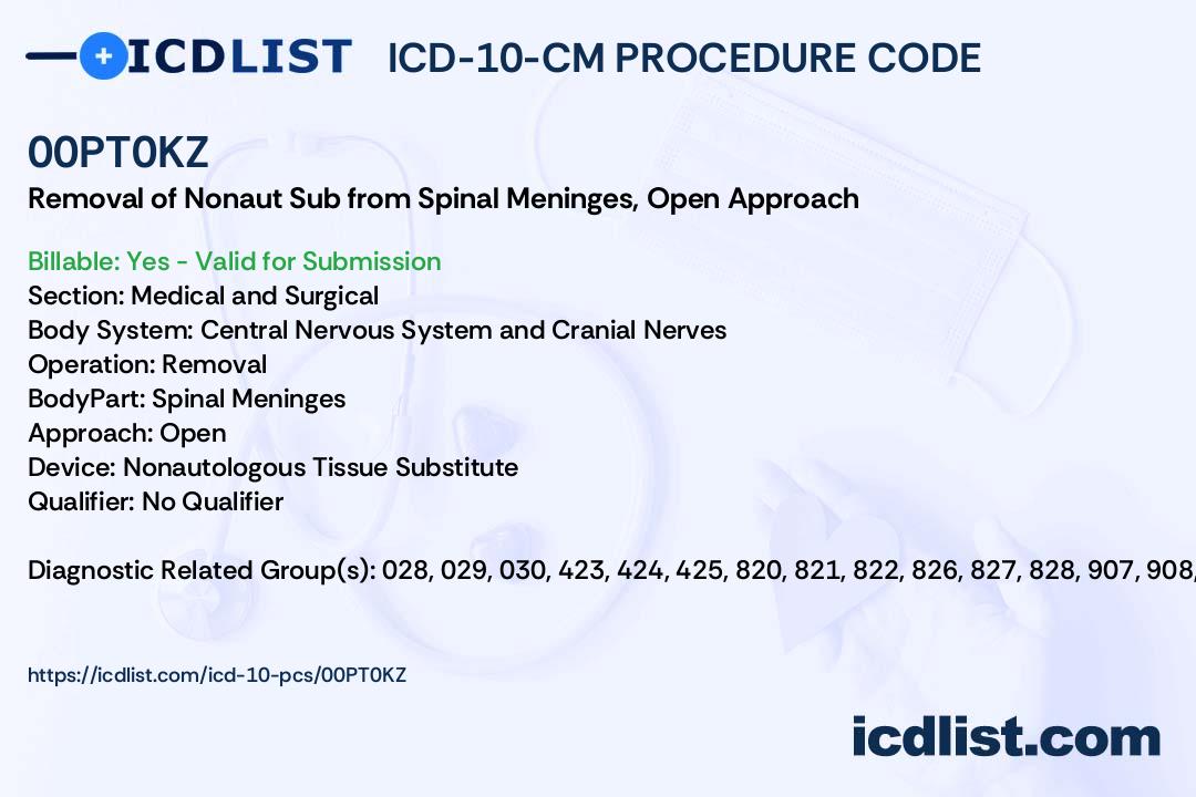 ICD-10-PCS Procedure Code 00PT0KZ - Removal of Nonautologous Tissue ...