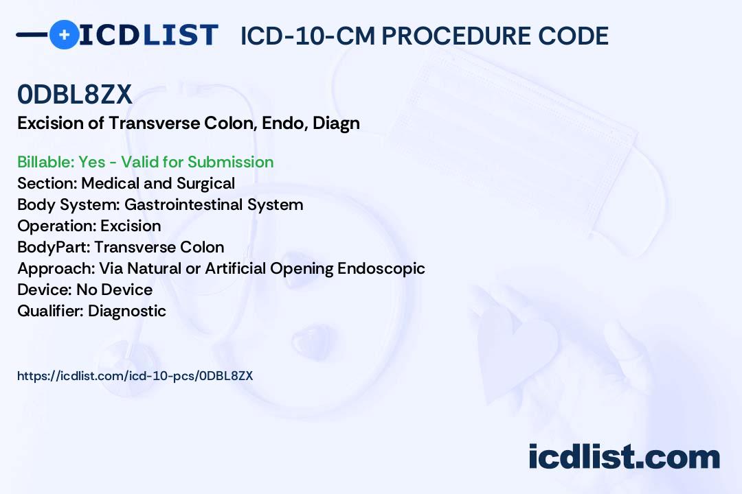 ICD-10-PCS Procedure Code 0DBL8ZX - Excision of Transverse Colon, Via ...