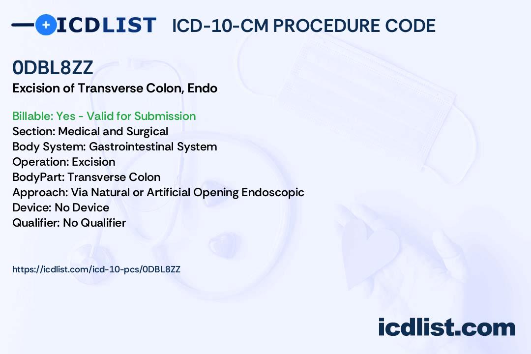 ICD-10-PCS Procedure Code 0DBL8ZZ - Excision of Transverse Colon, Via ...