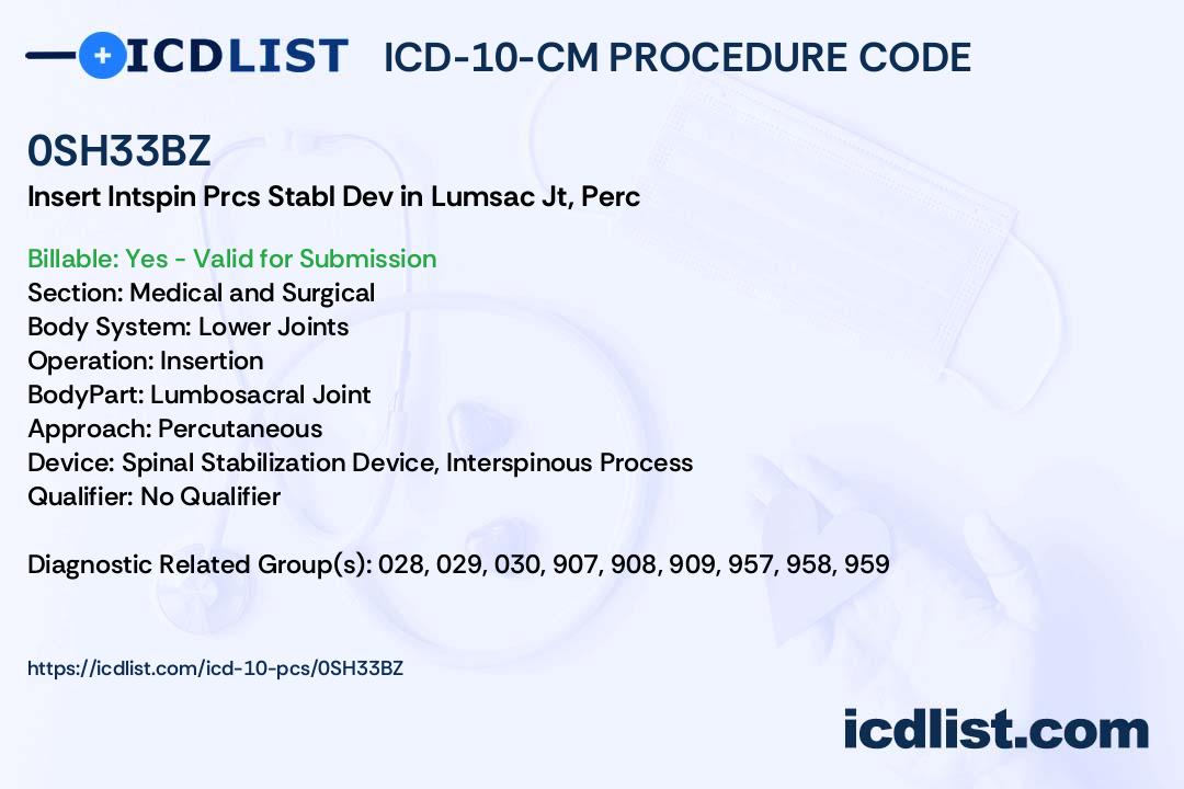 ICD-10-PCS Procedure Code 0SH33BZ - Insertion of Interspinous Process ...