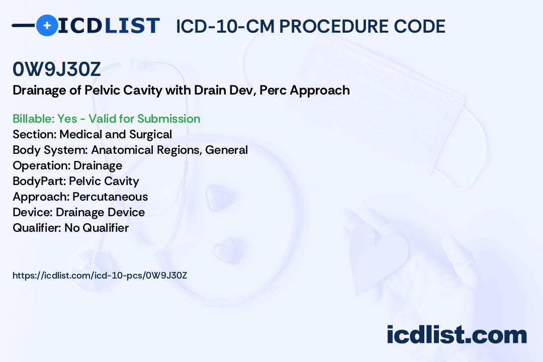 ICD-10-PCS Procedure Code 0W9J30Z - Drainage of Pelvic Cavity with ...