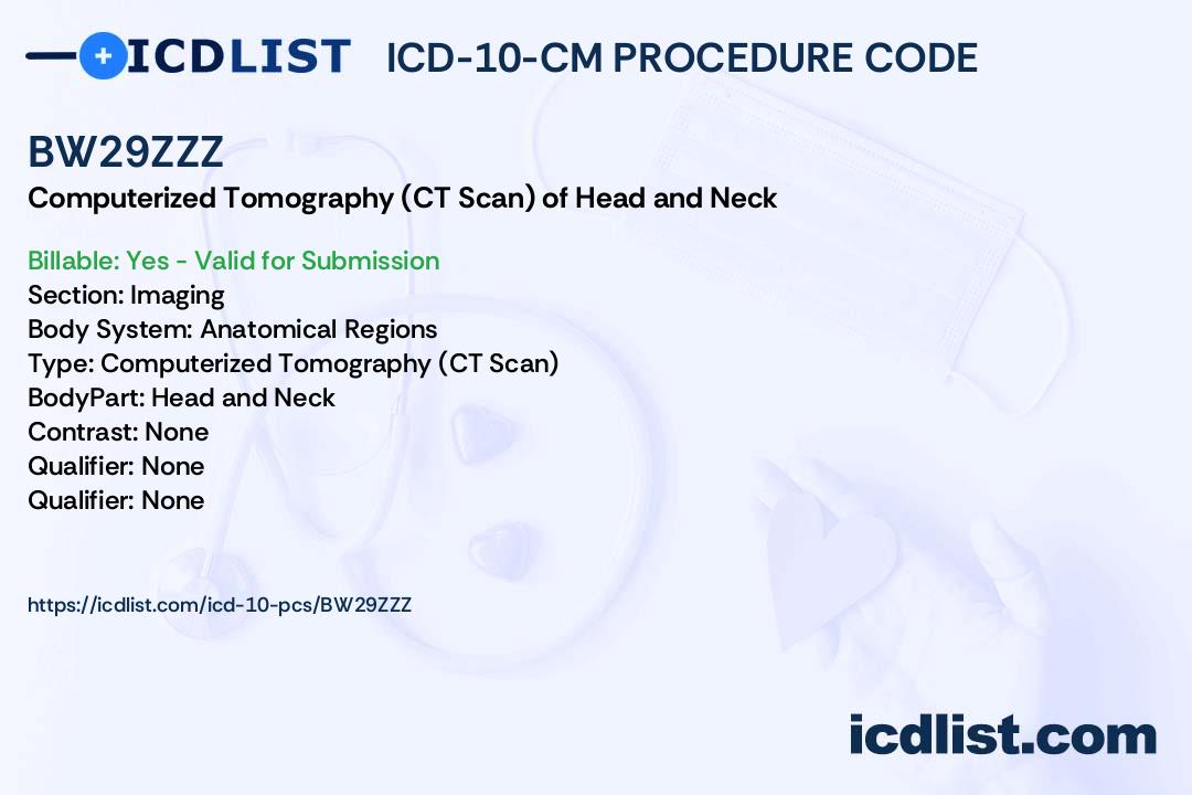 ICD-10-PCS Procedure Code BW29ZZZ - Computerized Tomography (CT Scan ...
