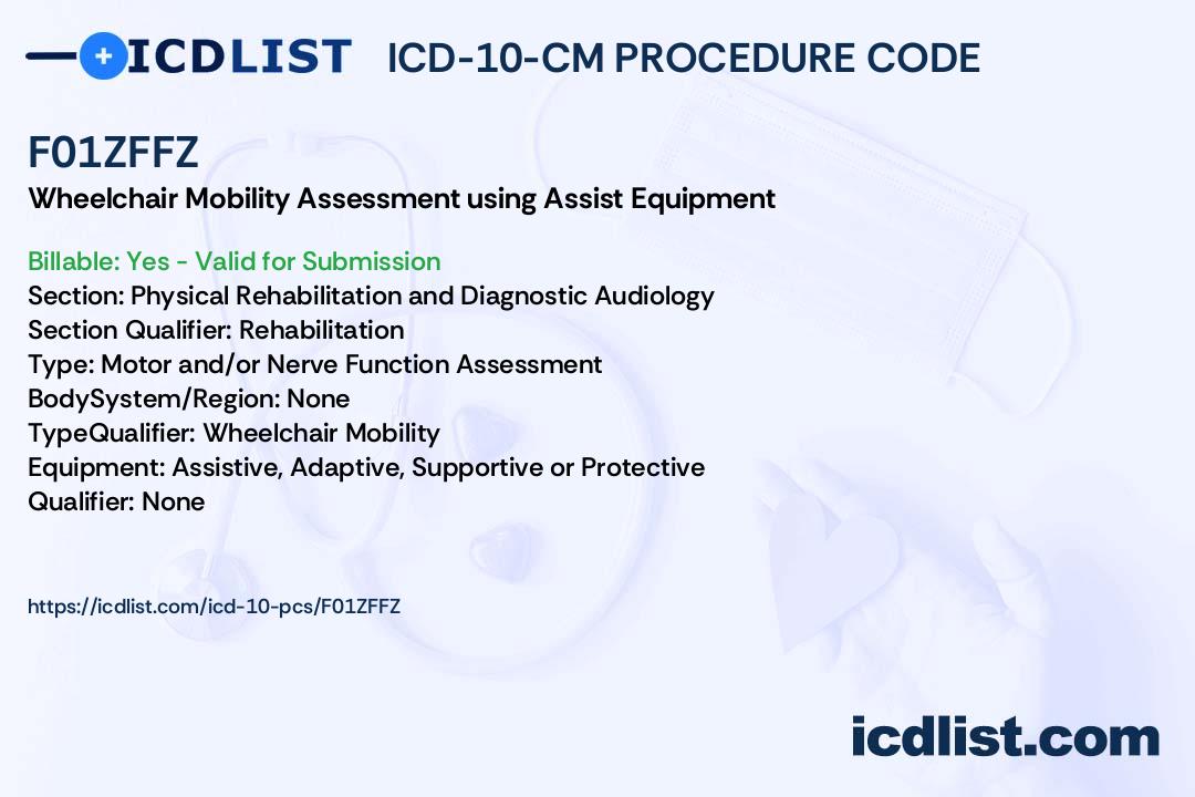 ICD-10-PCS Procedure Code F01ZFFZ - Wheelchair Mobility Assessment ...