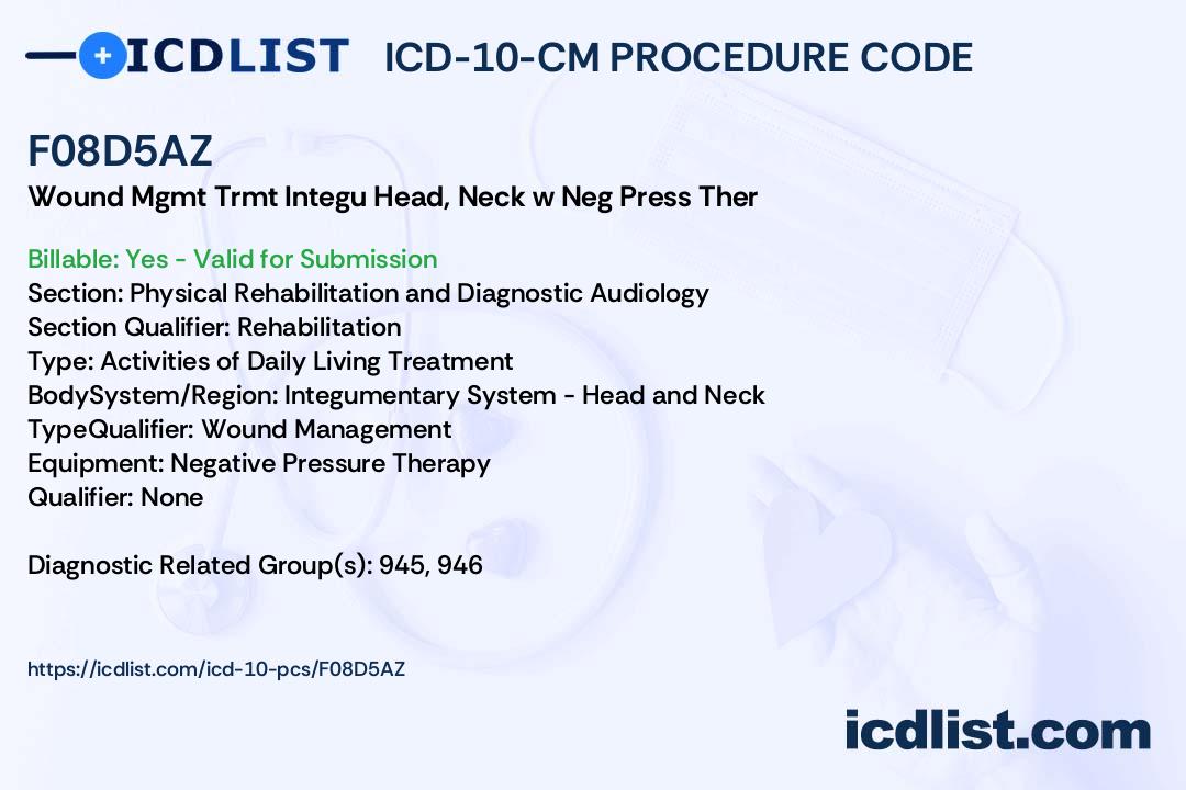 ICD-10-PCS Procedure Code F08D5AZ - Wound Management Treatment of ...