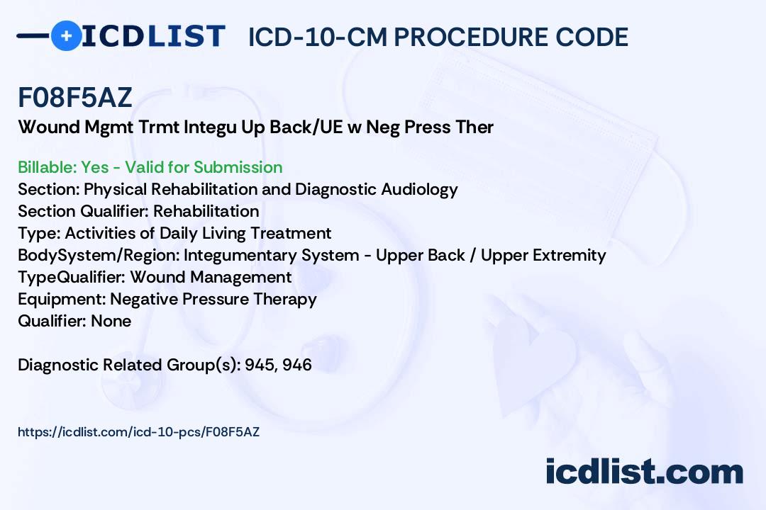 ICD-10-PCS Procedure Code F08F5AZ - Wound Management Treatment of ...