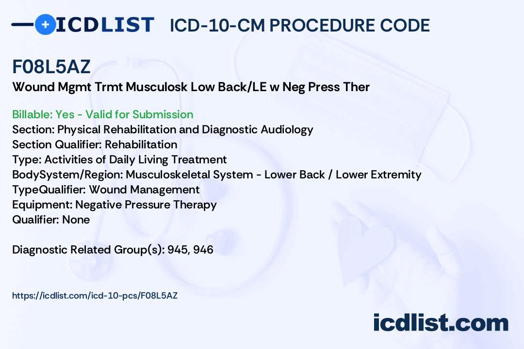 ICD-10-PCS Procedure Code F08L5AZ - Wound Management Treatment of ...