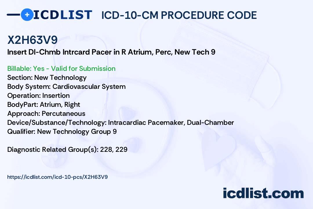 ICD-10-PCS Procedure Code X2H63V9 - Insertion of Dual-Chamber ...