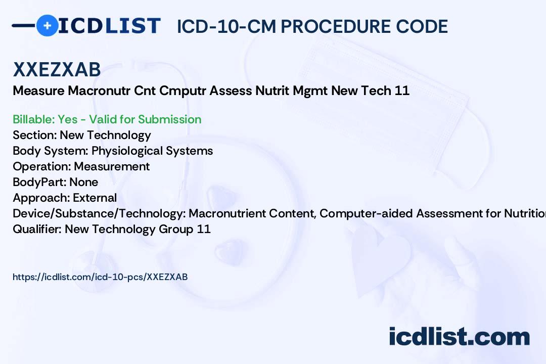 ICD-10-PCS Procedure Code XXEZXAB - Measurement of Macronutrient ...