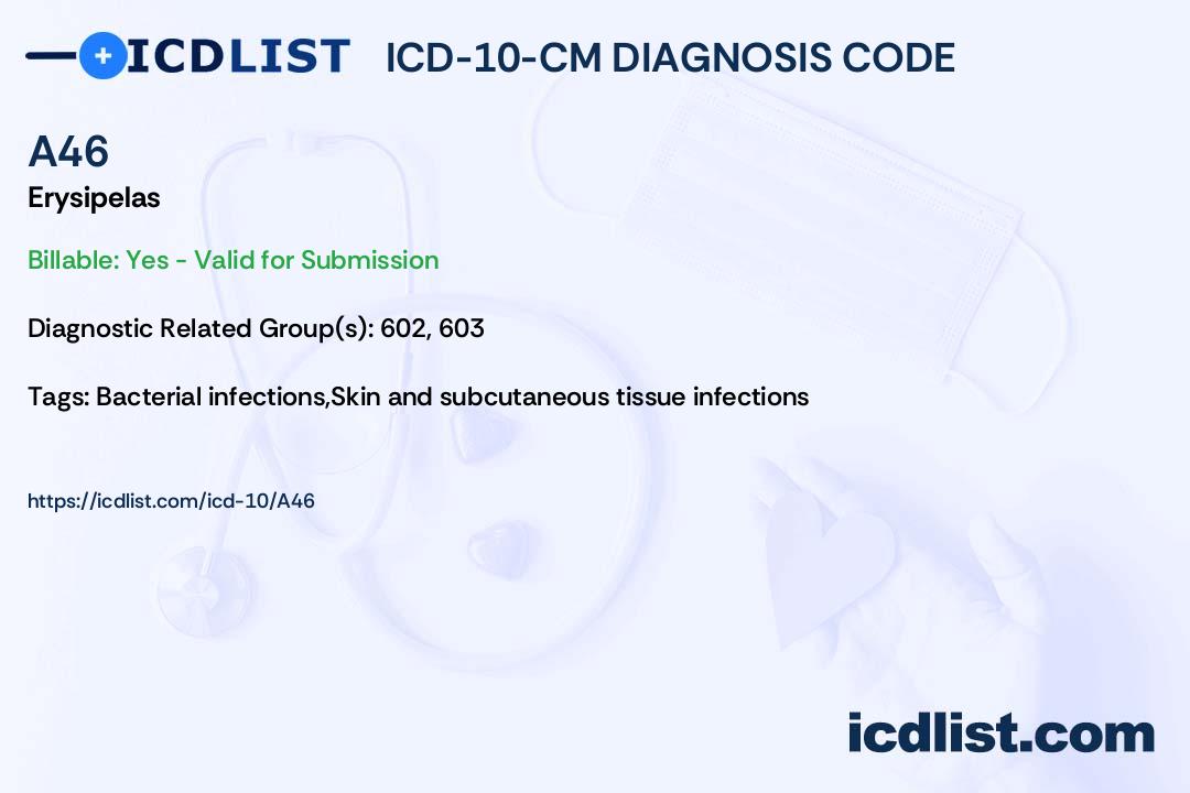 ICD-10-CM Diagnosis Code A46 - Erysipelas
