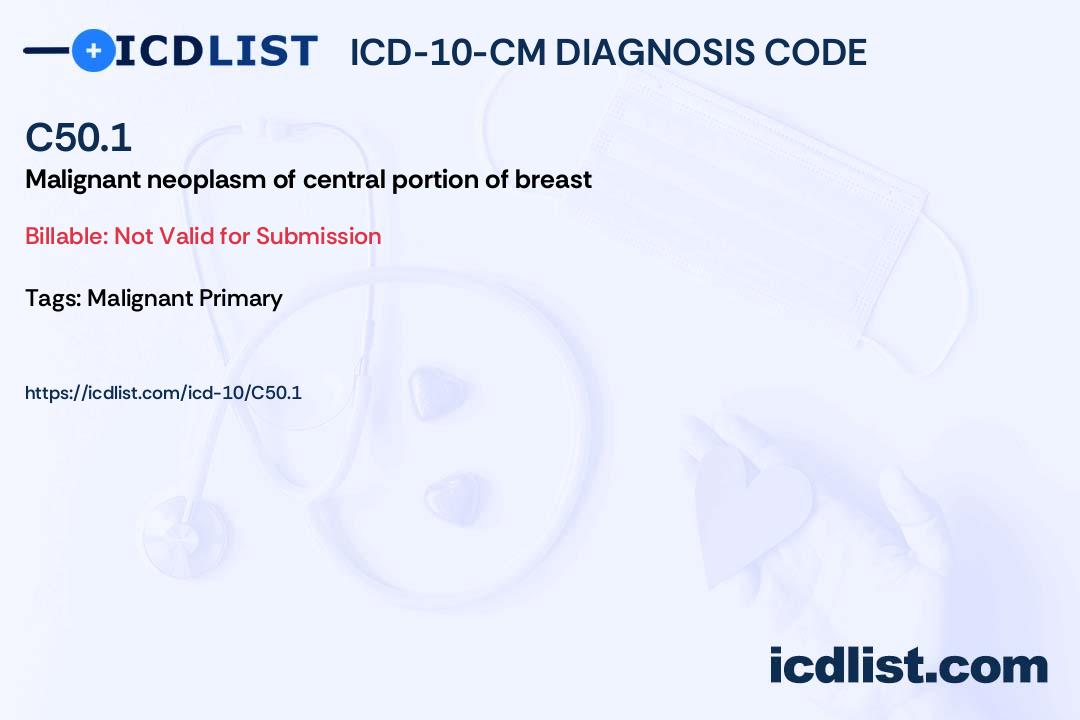 ICD-10-CM Diagnosis Code C50.1 - Malignant neoplasm of central portion ...