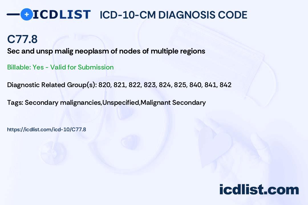 ICD-10-CM Diagnosis Code C77.8 - Secondary and unspecified malignant ...