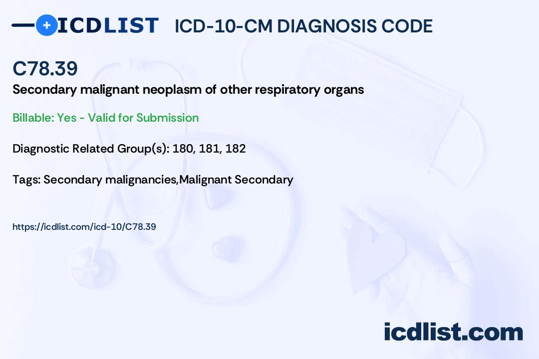 ICD-10-CM Diagnosis Code C78.39 - Secondary malignant neoplasm of other ...