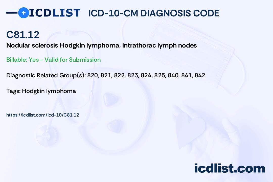 ICD-10-CM Diagnosis Code C81.12 - Nodular sclerosis Hodgkin lymphoma ...