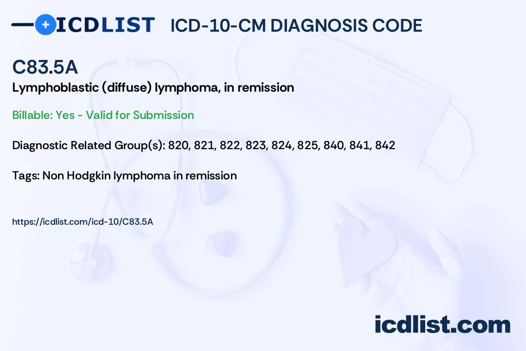 ICD-10-CM Diagnosis Code C83.5A - Lymphoblastic (diffuse) lymphoma, in ...