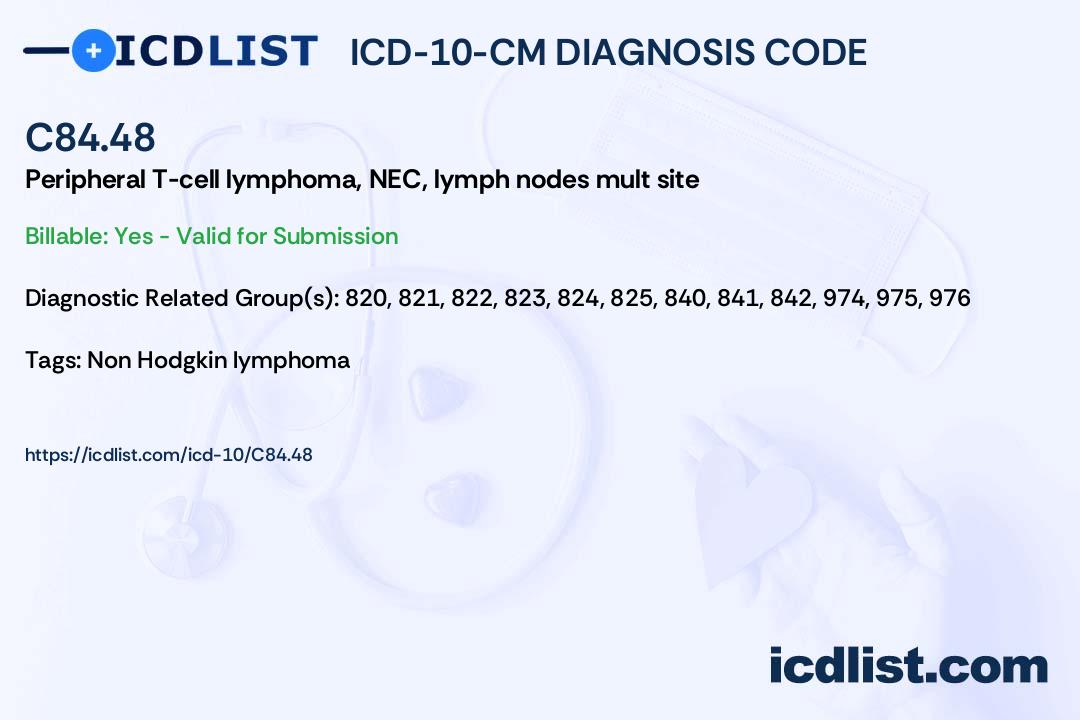 ICD-10-CM Diagnosis Code C84.48 - Peripheral T-cell lymphoma, not ...