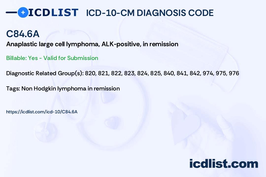 ICD-10-CM Diagnosis Code C84.6A - Anaplastic large cell lymphoma, ALK ...