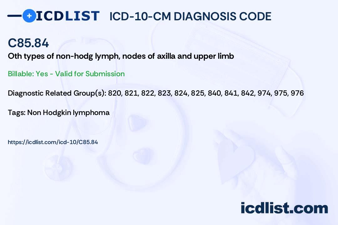 ICD-10-CM Diagnosis Code C85.84 - Other specified types of non-Hodgkin ...