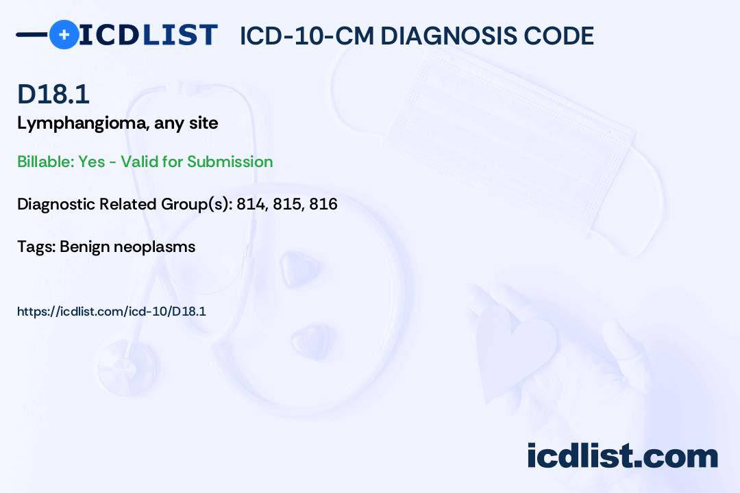 ICD-10-CM Diagnosis Code D18.1 - Lymphangioma, any site