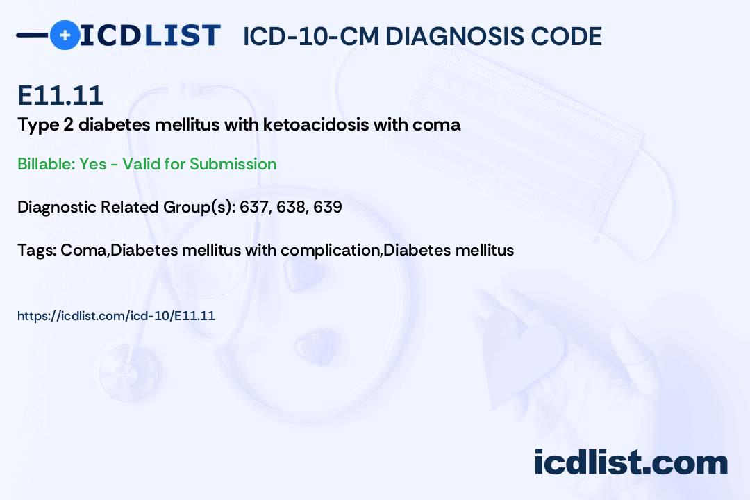 ICD-10-CM Diagnosis Code E11.11 - Type 2 diabetes mellitus with ...