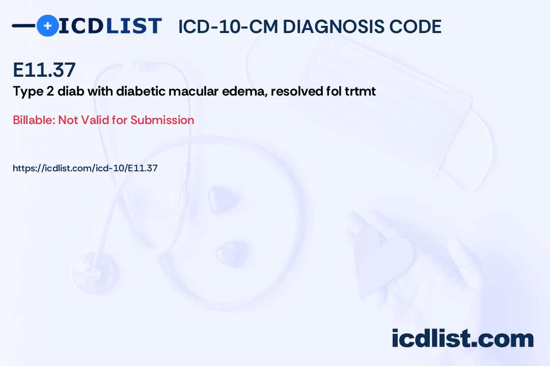 ICD-10-CM Diagnosis Code E11.37 - Type 2 diabetes mellitus with ...