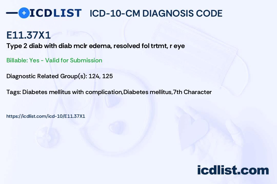 ICD-10-CM Diagnosis Code E11.37X1 - Type 2 diabetes mellitus with ...