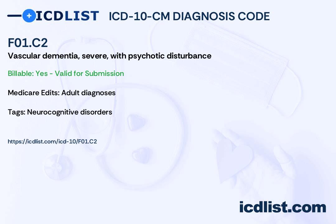 ICD-10-CM Diagnosis Code F01.C2 - Vascular dementia, severe, with ...