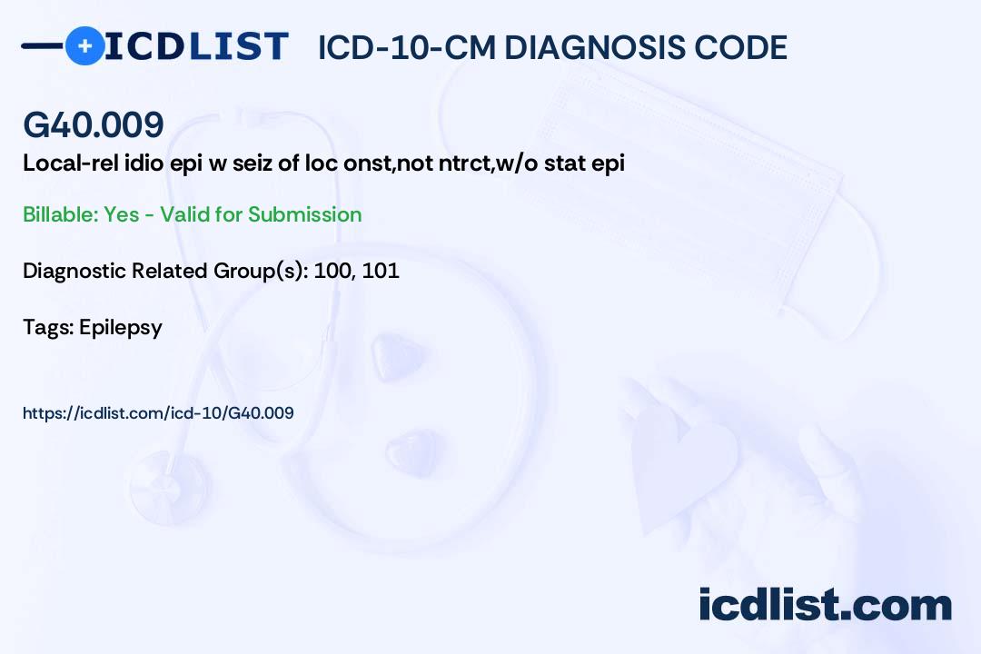 ICD-10-CM Diagnosis Code G40.009 - Localization-related (focal ...