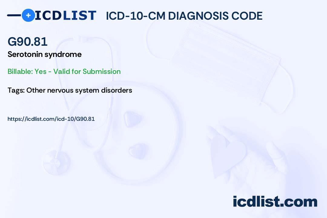 ICD-10-CM Diagnosis Code G90.81 - Serotonin syndrome
