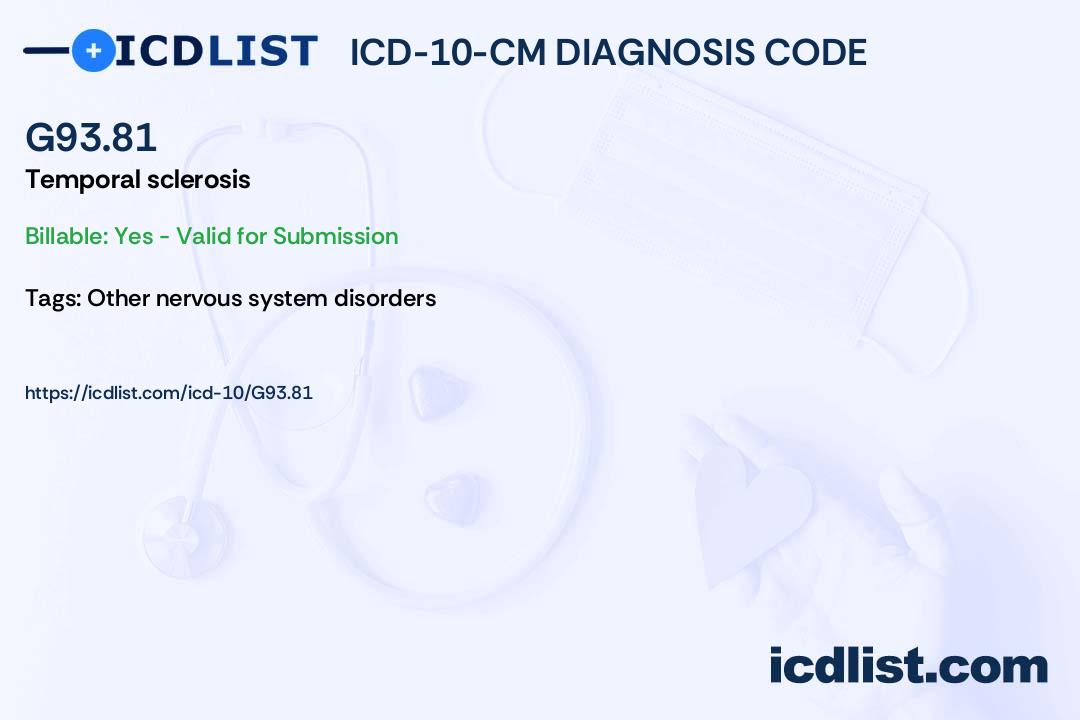 ICD-10-CM Diagnosis Code G93.81 - Temporal sclerosis