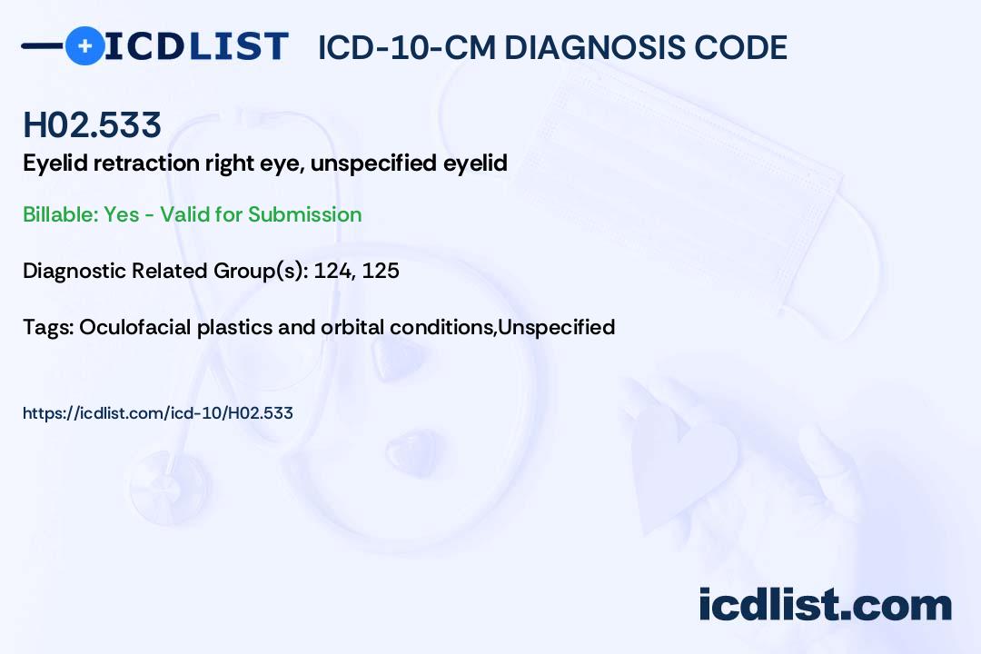 ICD-10-CM Diagnosis Code H02.533 - Eyelid retraction right eye ...