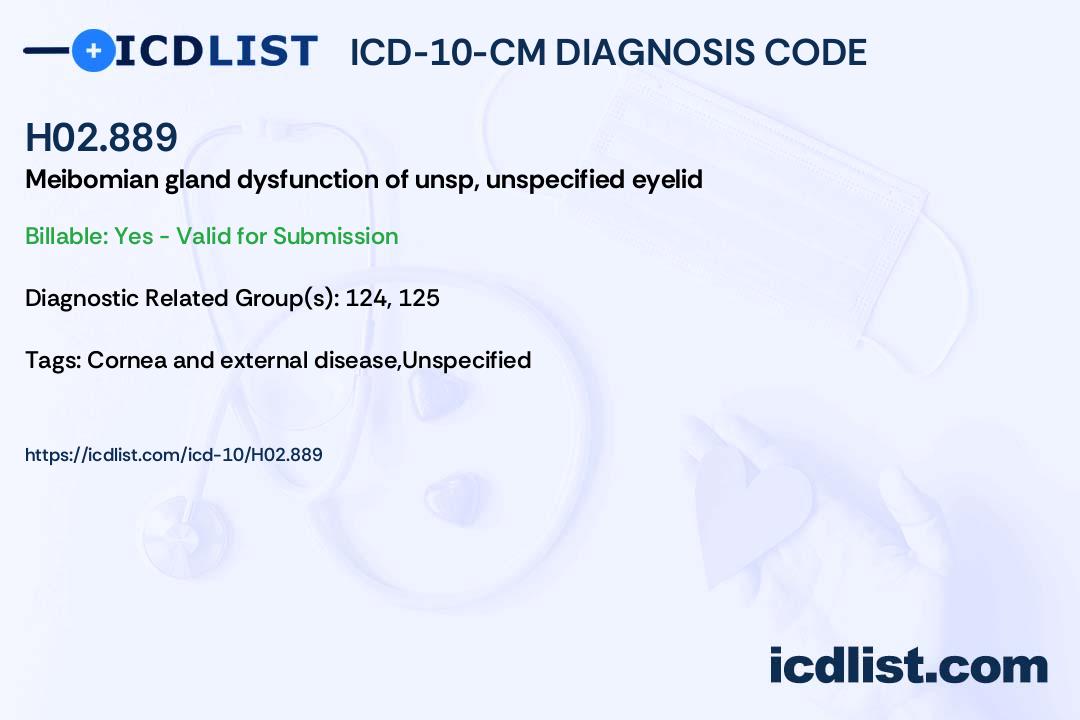 ICD-10-CM Diagnosis Code H02.889 - Meibomian gland dysfunction of ...