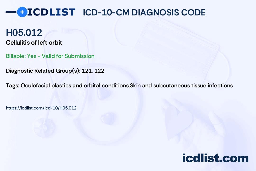 ICD-10-CM Diagnosis Code H05.012 - Cellulitis of left orbit