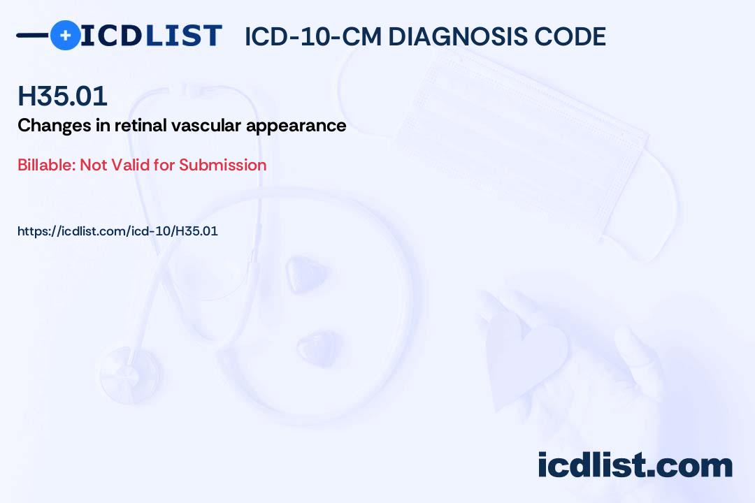 ICD-10-CM Diagnosis Code H35.01 - Changes in retinal vascular appearance