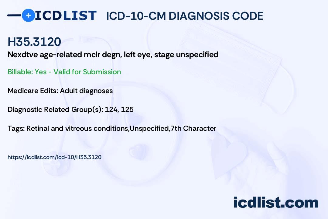 ICD-10-CM Diagnosis Code H35.3120 - Nonexudative age-related macular ...