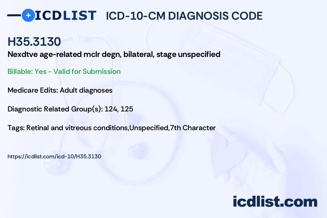 ICD 10 CM Diagnosis Code H35 3130 Nonexudative Age related Macular icd-10-cm-diagnosis-code-h35-3130-nonexudative-age-related-macular