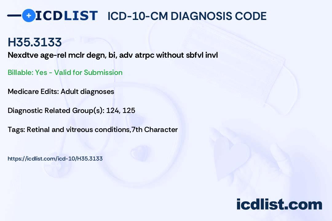 ICD 10 CM Diagnosis Code H35 3133 Nonexudative Age related Macular icd-10-cm-diagnosis-code-h35-3133-nonexudative-age-related-macular