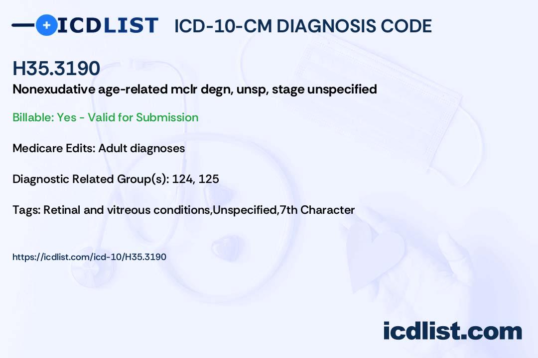 ICD-10-CM Diagnosis Code H35.3190 - Nonexudative age-related macular ...
