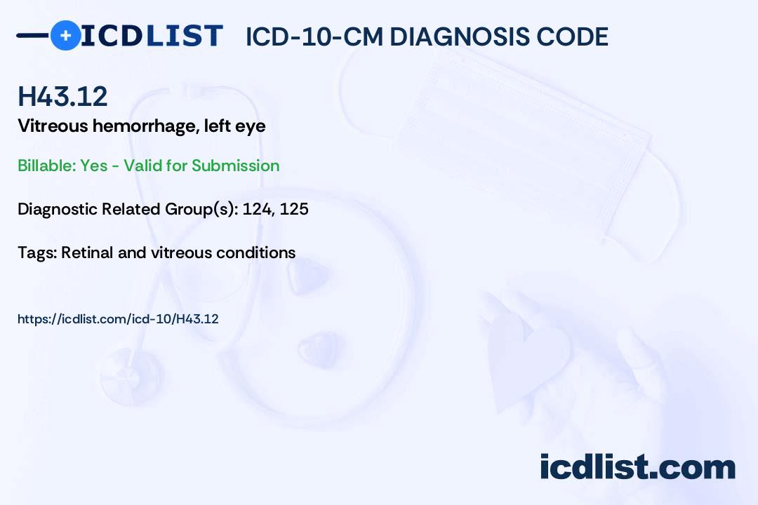 ICD-10-CM Diagnosis Code H43.12 - Vitreous hemorrhage, left eye