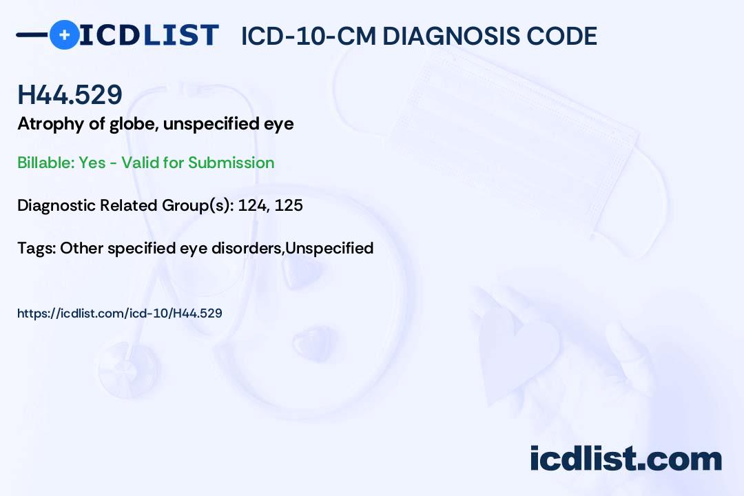 ICD-10-CM Diagnosis Code H44.529 - Atrophy of globe, unspecified eye