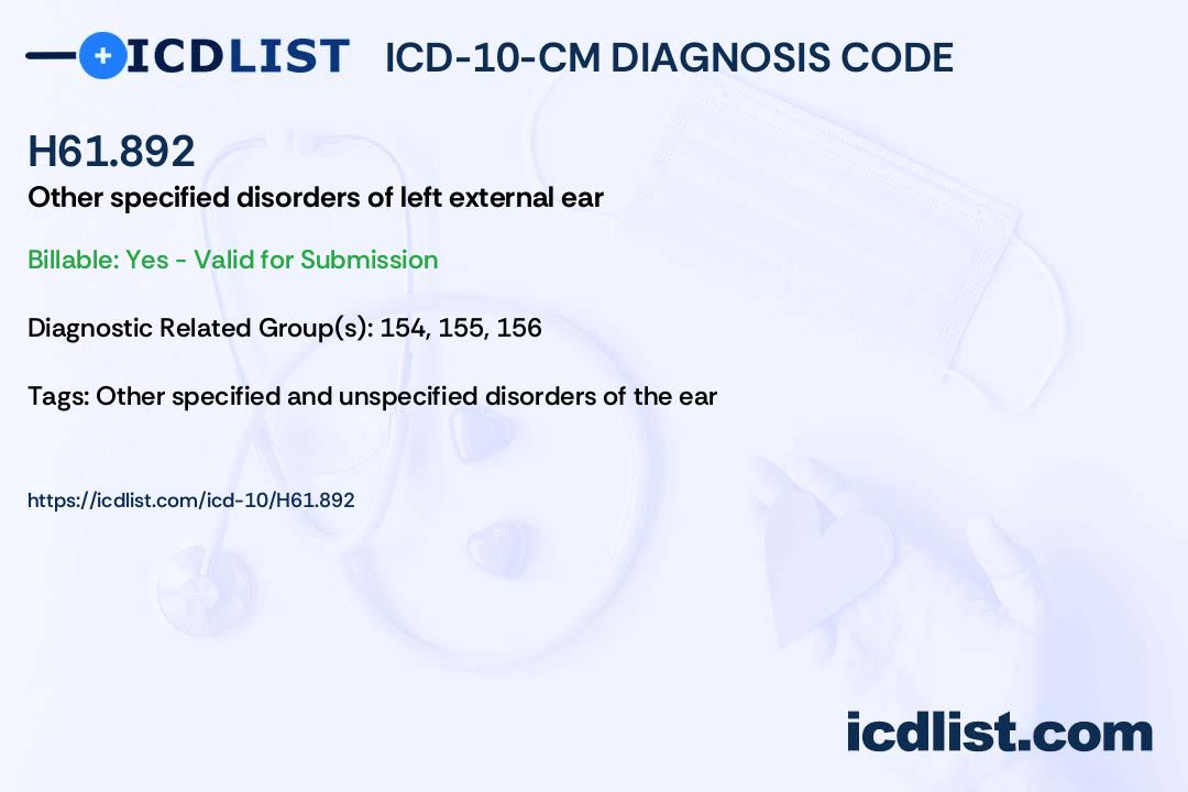 ICD-10-CM Diagnosis Code H61.892 - Other specified disorders of left ...