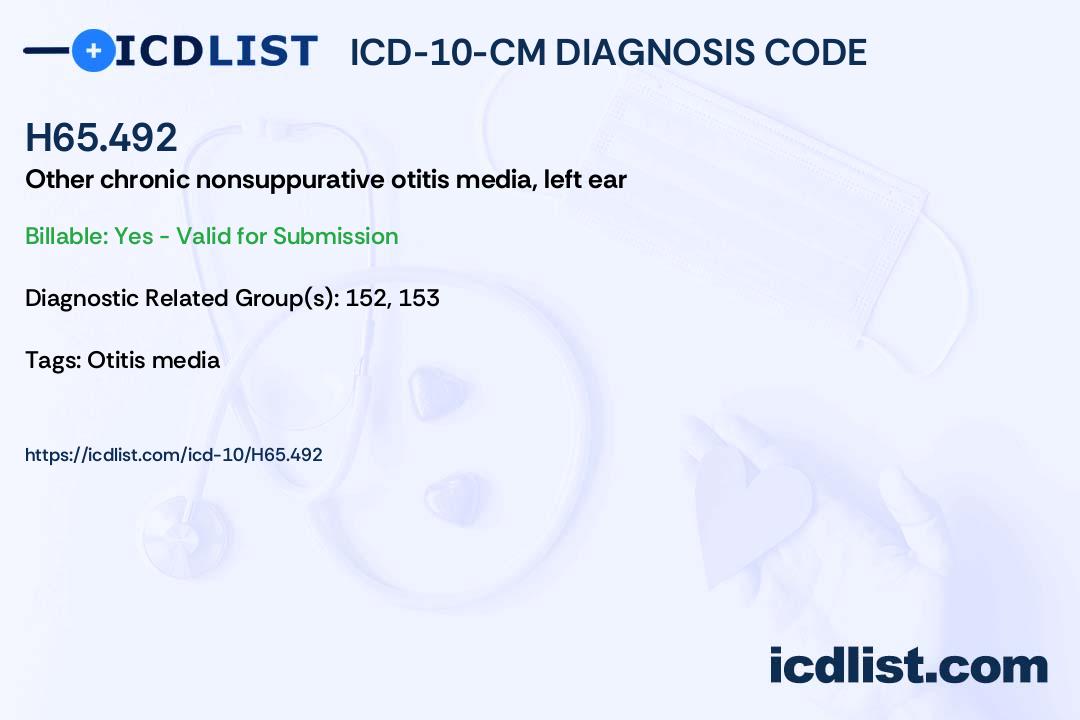 ICD-10-CM Diagnosis Code H65.492 - Other chronic nonsuppurative otitis ...