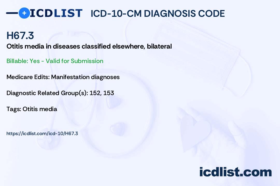 ICD-10-CM Diagnosis Code H67.3 - Otitis media in diseases classified ...