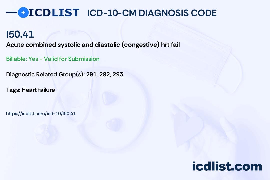 ICD-10-CM Diagnosis Code I50.41 - Acute combined systolic (congestive ...