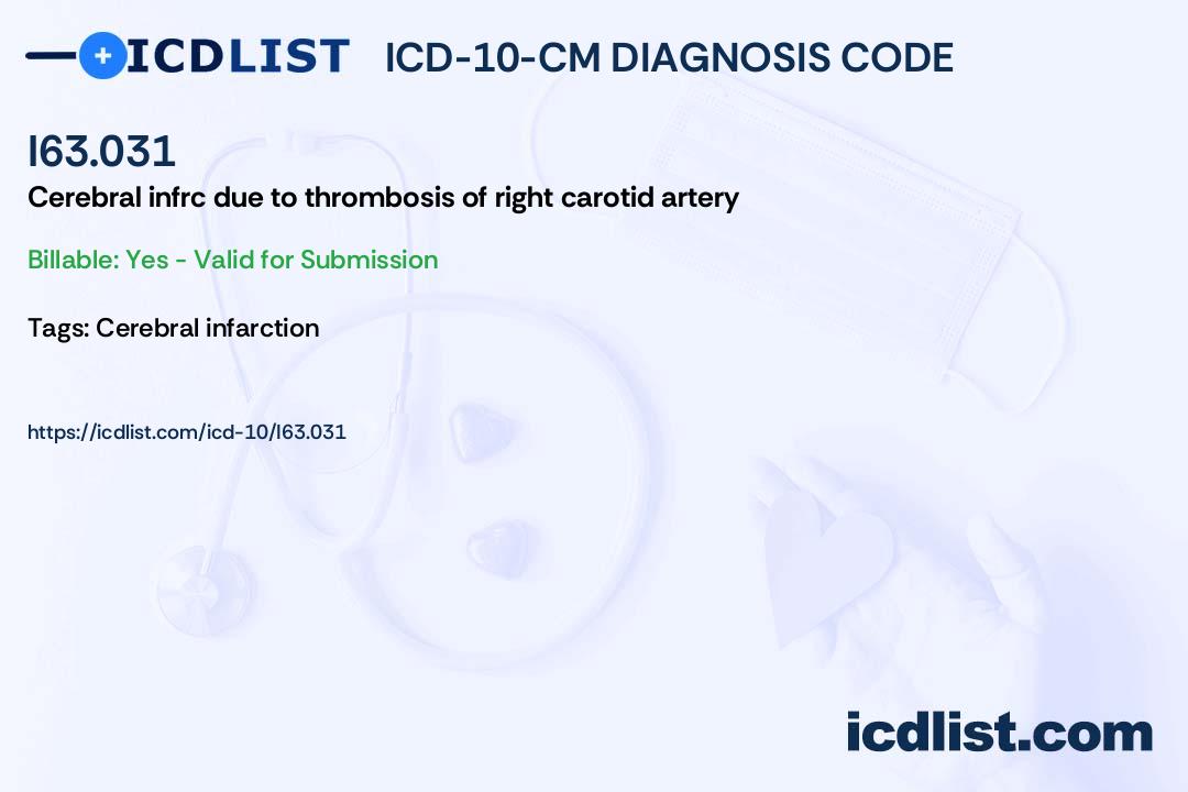ICD-10-CM Diagnosis Code I63.031 - Cerebral infarction due to ...