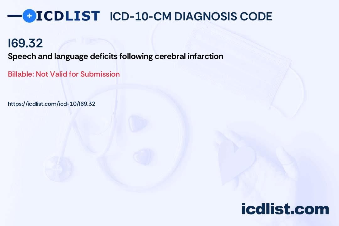 ICD-10-CM Diagnosis Code I69.32 - Speech and language deficits ...