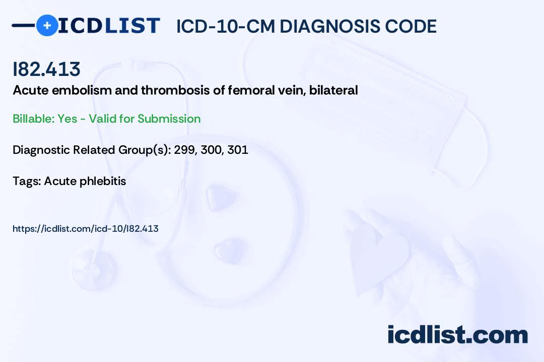 ICD-10-CM Diagnosis Code I82.413 - Acute embolism and thrombosis of ...