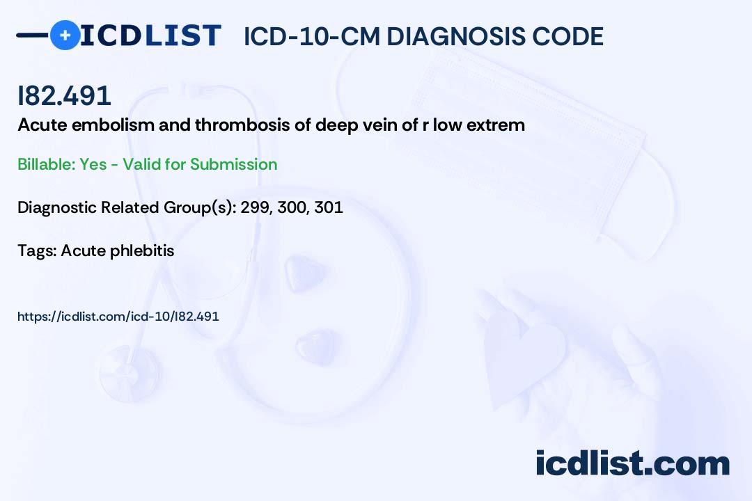 ICD-10-CM Diagnosis Code I82.491 - Acute embolism and thrombosis of ...