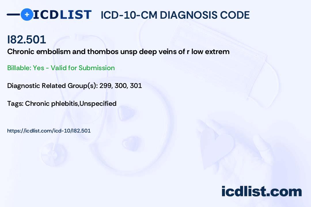 ICD-10-CM Diagnosis Code I82.501 - Chronic embolism and thrombosis of ...