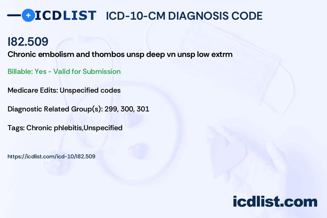 ICD-10-CM Diagnosis Code I82.509 - Chronic embolism and thrombosis of ...
