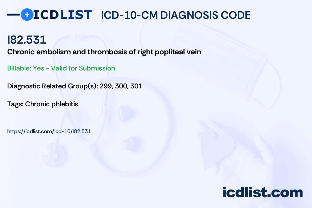 ICD-10-CM Diagnosis Code I82.531 - Chronic embolism and thrombosis of ...